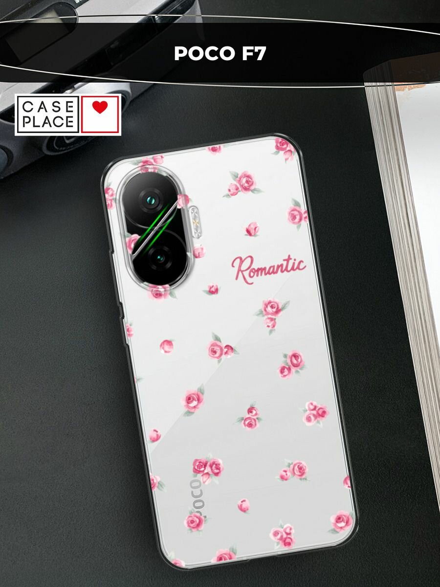 Чехол на Poco F7 / Поко F7 с принтом "Romantic 2", прозрачный