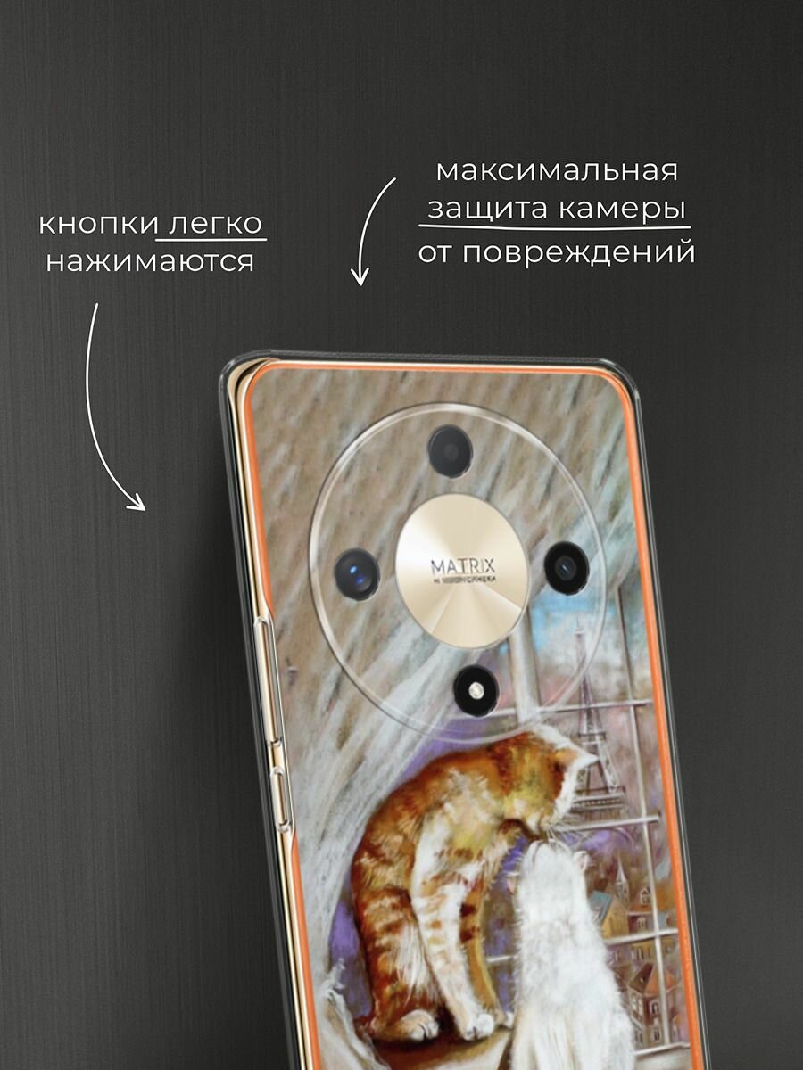 Чехол на Honor X9b / Хонор X9B с принтом "Влюбленные котики 1" — фото 1