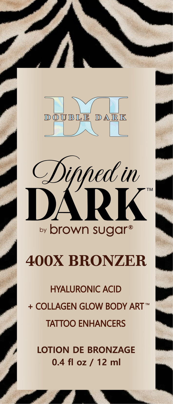 Brown Sugar, 400 Х Ультра-темная сыворотка для загара с гиалуроновой кислотой Double Dark Dipped In Dark, 12 мл