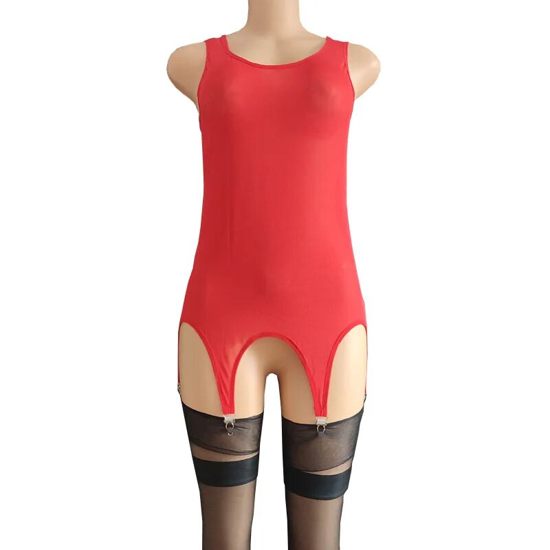 Женское сексуальное сетчатое боди Тедди с подтяжками, черное перспективное сиамское боди с подвязками для чулок, экзотическое нижнее белье XL, Красный