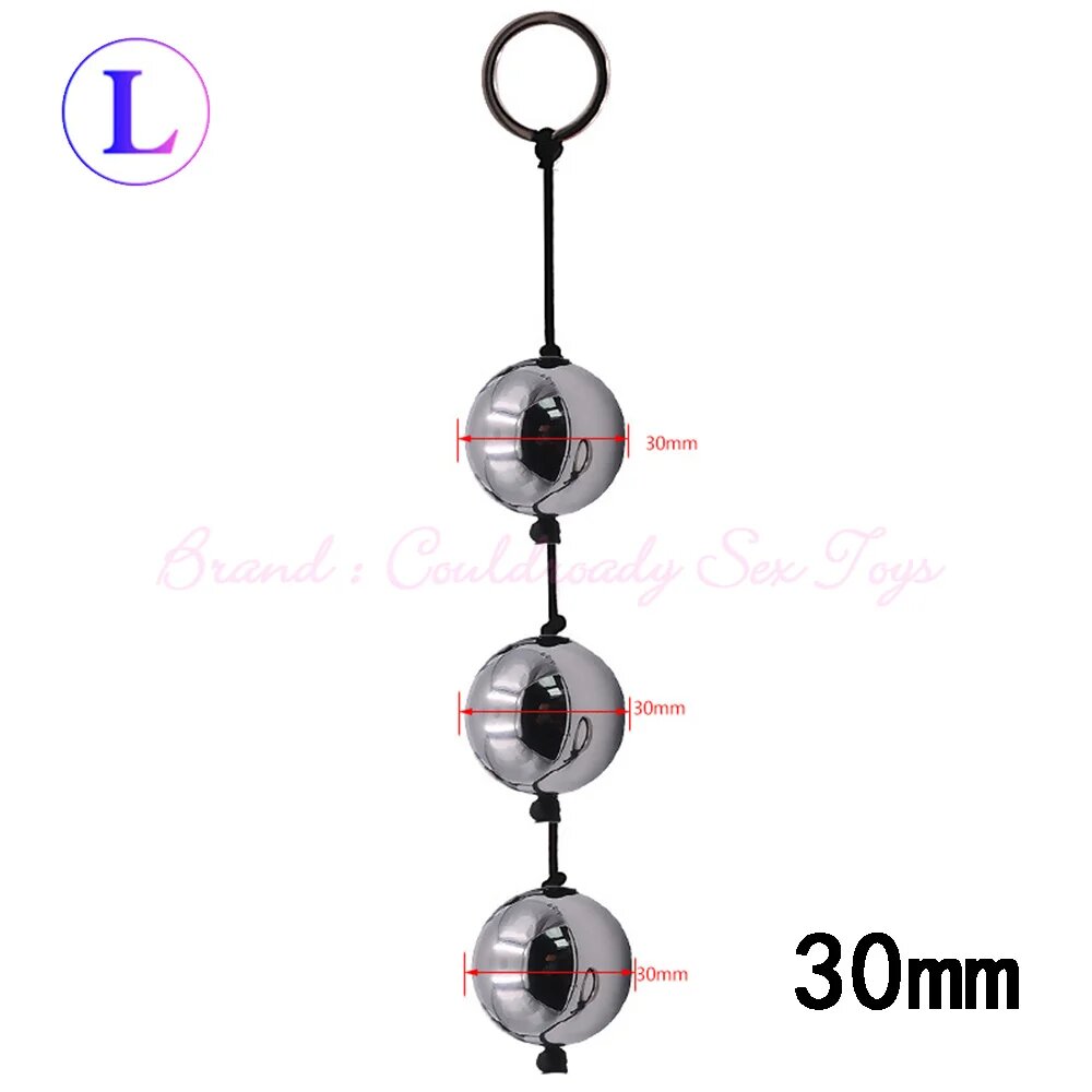 Эротические утяжеленные вагинальные шарики, тренажер Гейши Кегеля, металлический шар Бен Ва, анальные шарики, вилка, секс-игрушки для взрослых для женщин A 30mm 3 Ball
