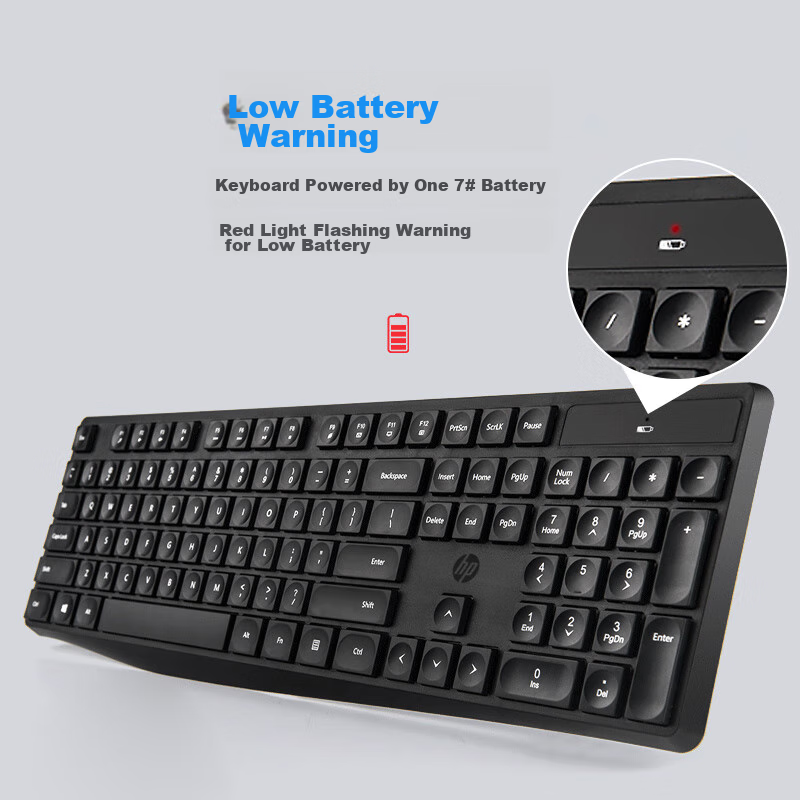 HP Wireless Keyboard And Mouse Combo, Wireless Keyboard And Mouse Set, Office Mouse And Keyboard Combo, CS10 Computer Keyboard Laptop Keyboard Black