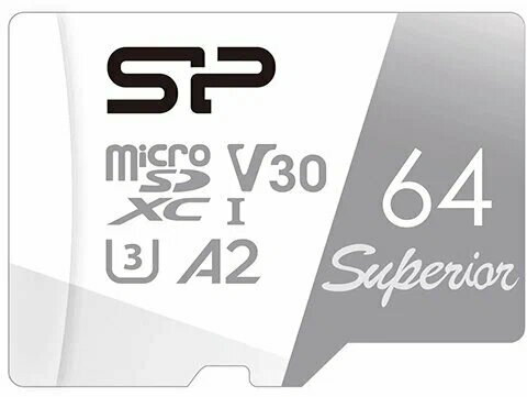 Флеш карта microSDXC 64GB Silicon Power SP064GBSTXDA2V20 Superior w/o adapter