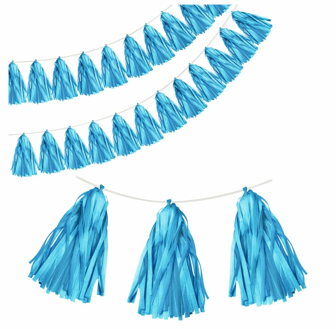 Гирлянда Тассел, Светло-голубой, 35*12 см, 12 листов.