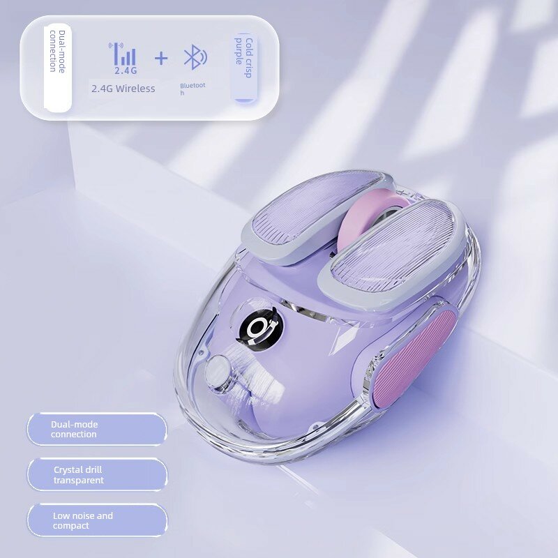 Беспроводная Bluetooth-мышь Forerunner Q9 Little Potato Mouse, бесшумная, для девочек с маленькими руками, прозрачная,