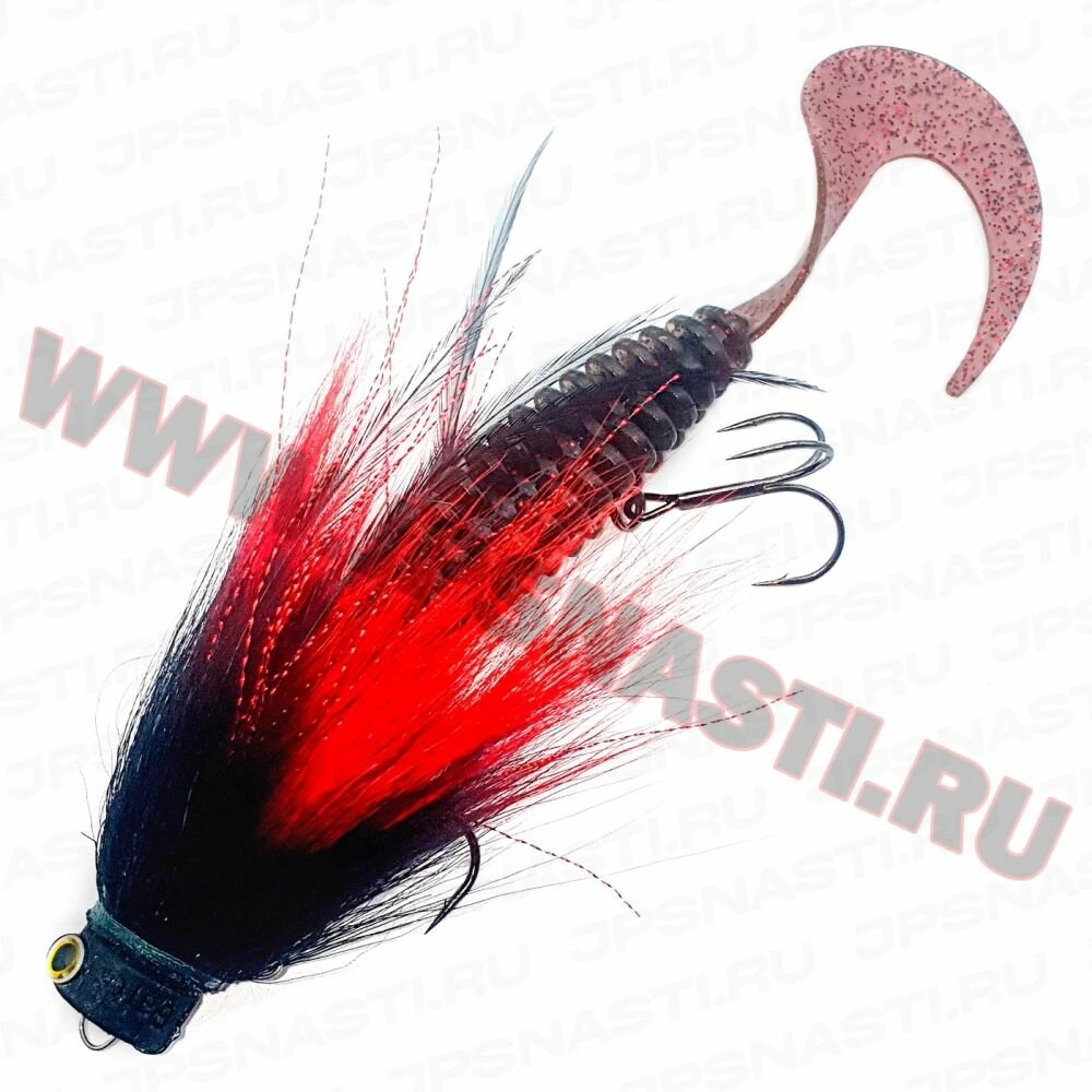 Бактейл оснащенный Boroda Baits Bearded Mouse, #108 - Black / Приманки для ловли щуки и судака