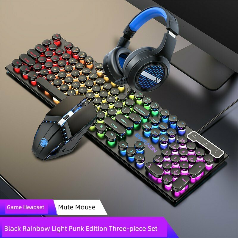 Комплект клавиатуры и мыши Forerunner GX30 с настоящим механическим ощущением, проводные клавиатура и мышь для