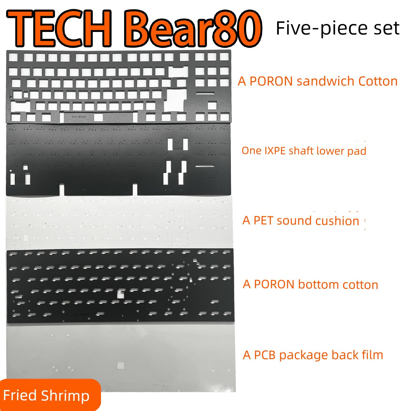 Механическая клавиатура TECH Bear-TB8 Knife 80, специальная звуковая сумка PORON, сэндвич, хлопковая основа, хлопок