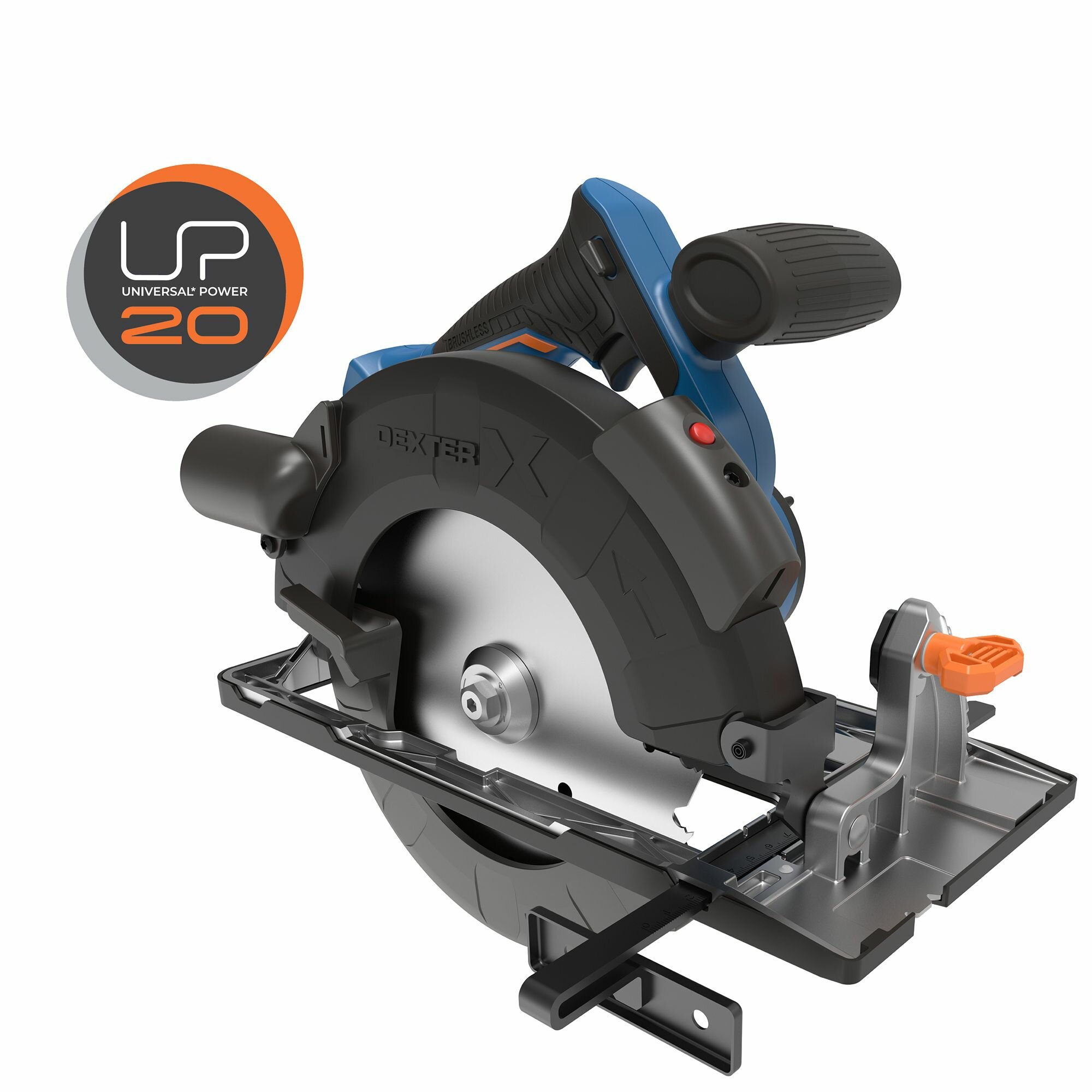 Циркулярная пила аккумуляторная бесщеточная Dexter 20VCIS3-190BL.1, 20 В Li-ion, 190 мм, с 2 АКБ и ЗУ в комплекте