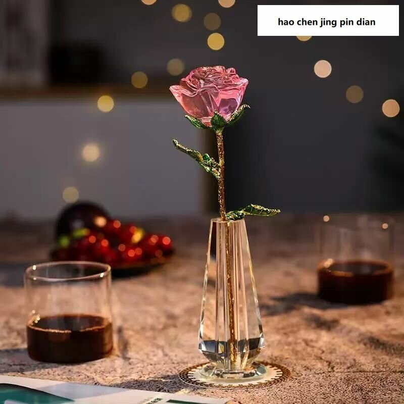 Хрустальная роза + украшение вазы