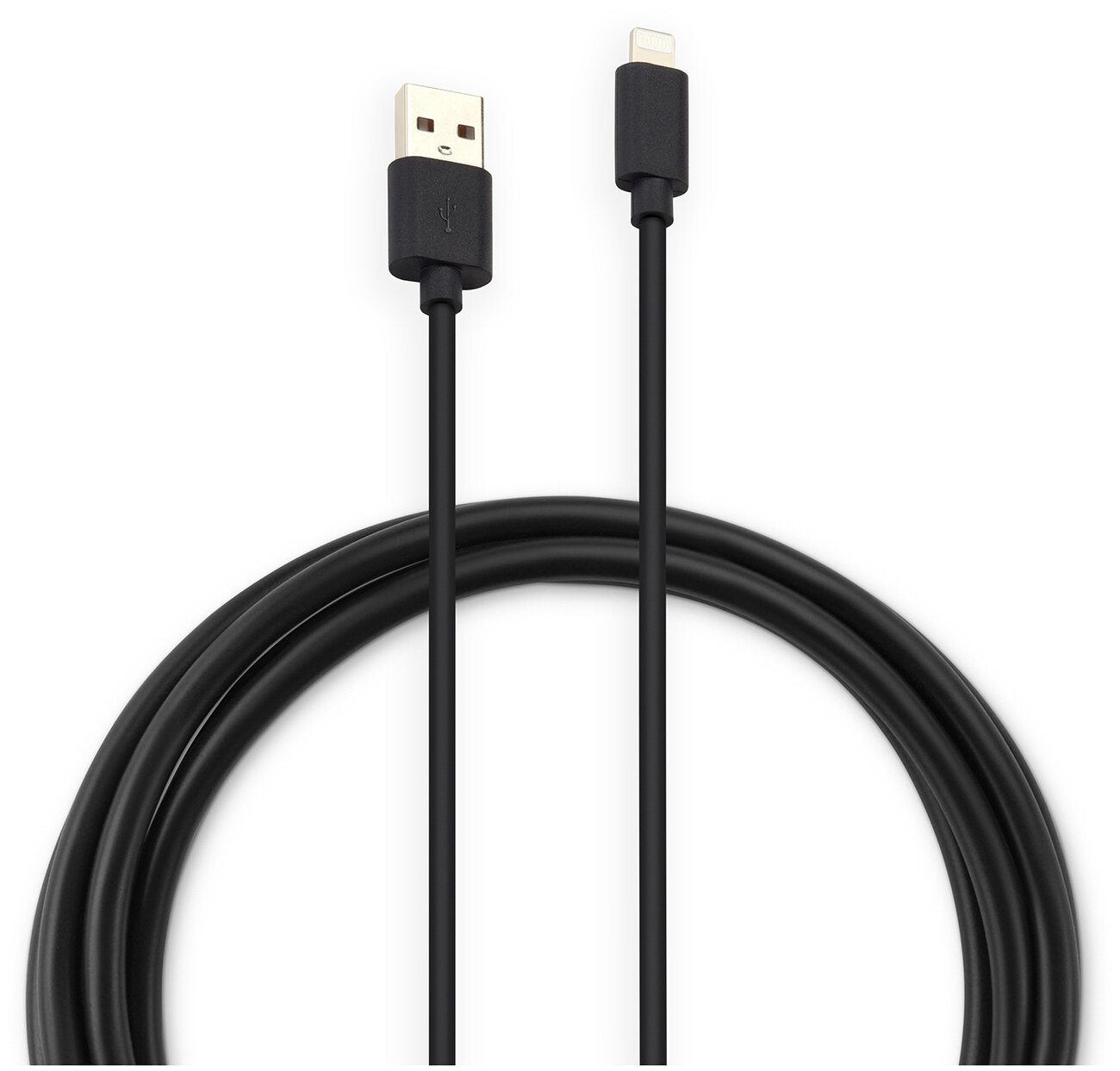 Кабель Buro USB-IP-1.2B2A, USB (m) Lightning (m) 1.2м, черный