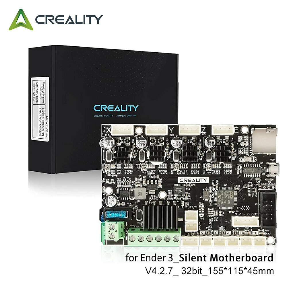 Обновленный комплект бесшумной материнской платы Creality 3D, 32 бита, версия 4.2.7 — для принтера Ender 3 — высокая производительность — с драйвером TMC2225 Marlin 2.0.1 (комплект бесшумной материнской платы Ender-3, 32 бита)