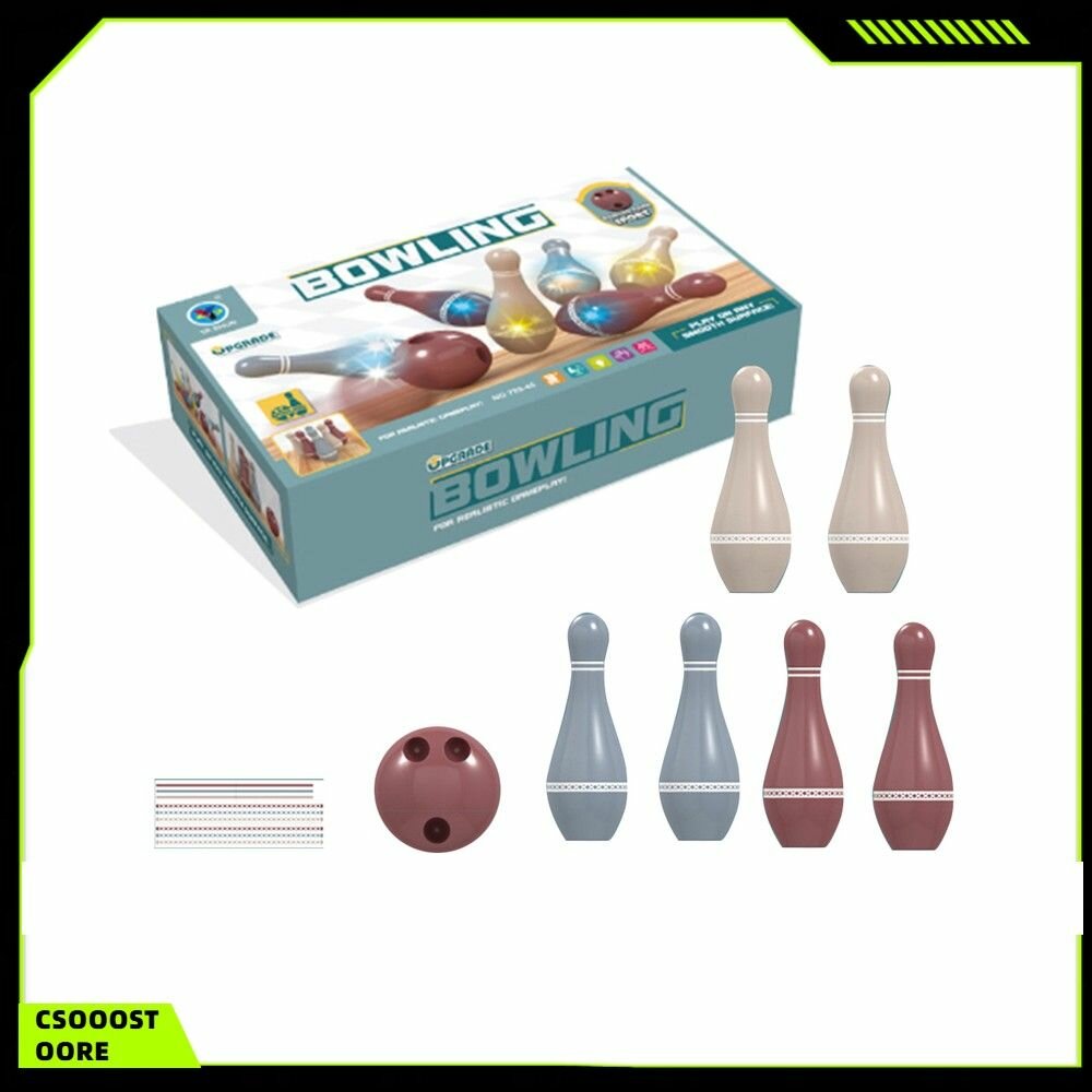 Светящийся детский боулинг: 6 кеглей и 1 шар, игра для семьи