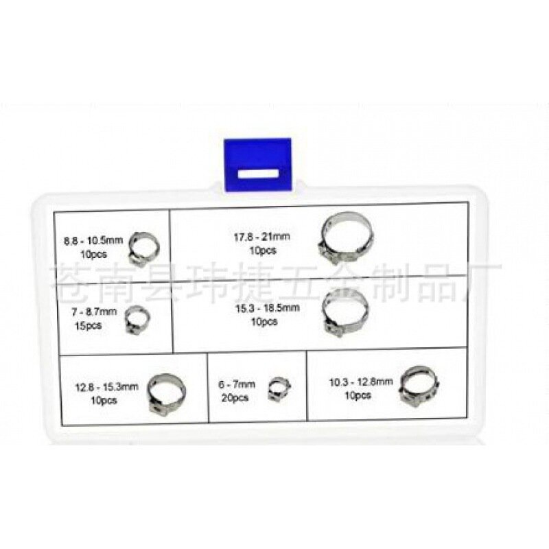 Трансграничный 130 шт. В штучной упаковке 304 из нержавеющей стали с одним ухом неполярный зажим для шланга зажим для