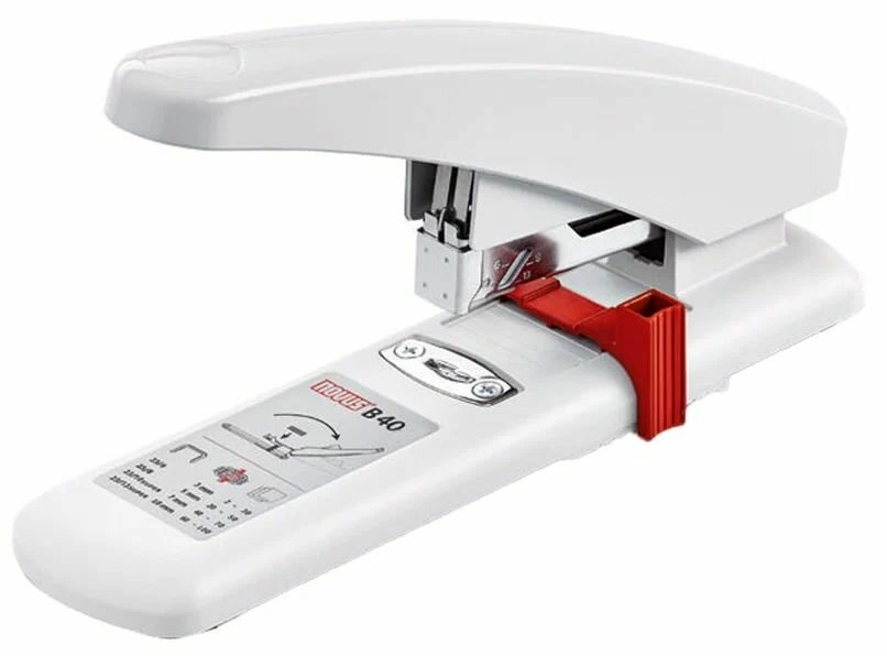 Мощный степлер Novus "B40" до 100 листов пробивная мощность, серый