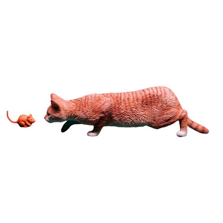 Фигурка в масштабе 1/6 - Рыжий кот с мышкой - JXK