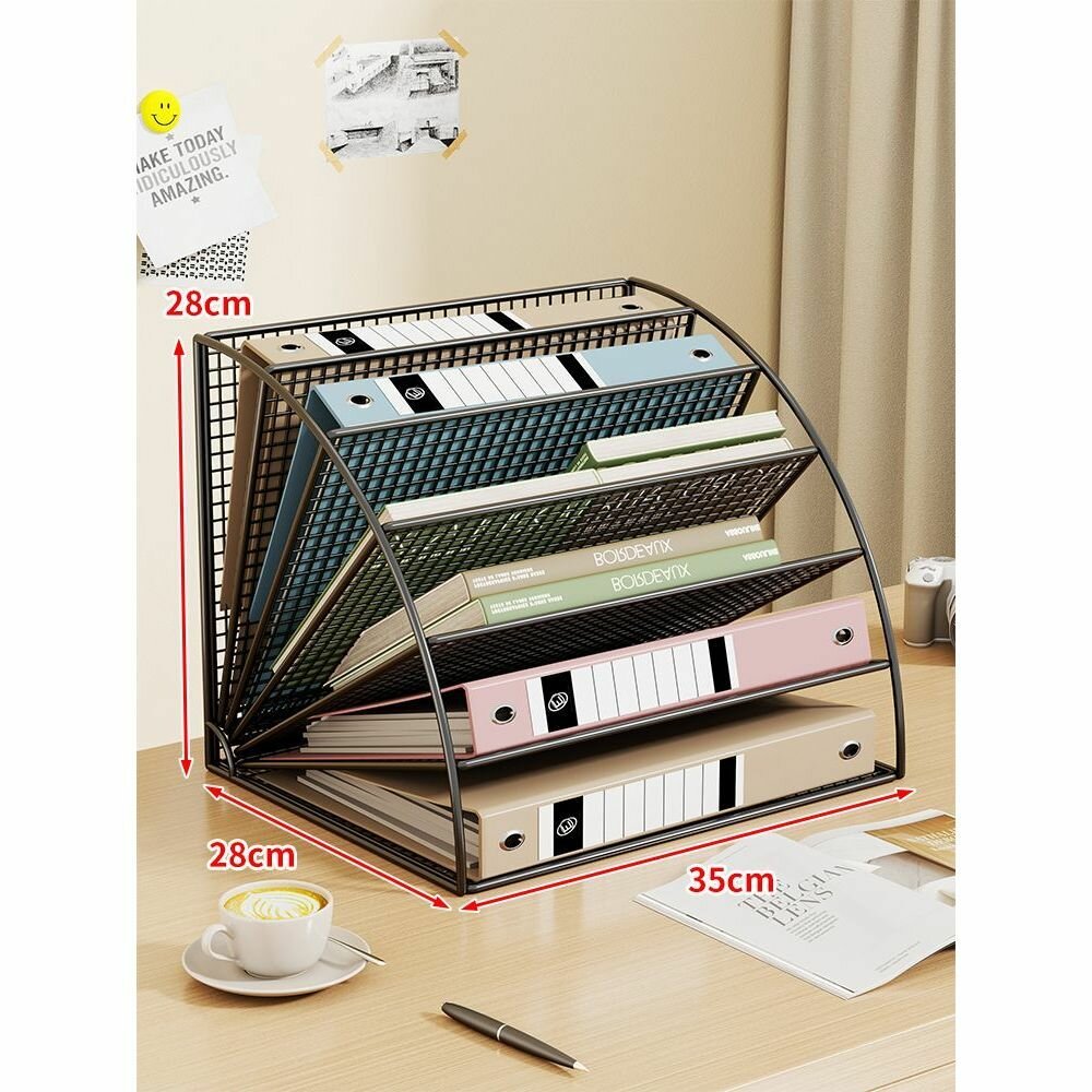 Утолщённая подставка для документов, ящик для хранения, многослойная многофункциональная офисная подставка для сортировки документов, корзина, подставка для книг, книжная полка.