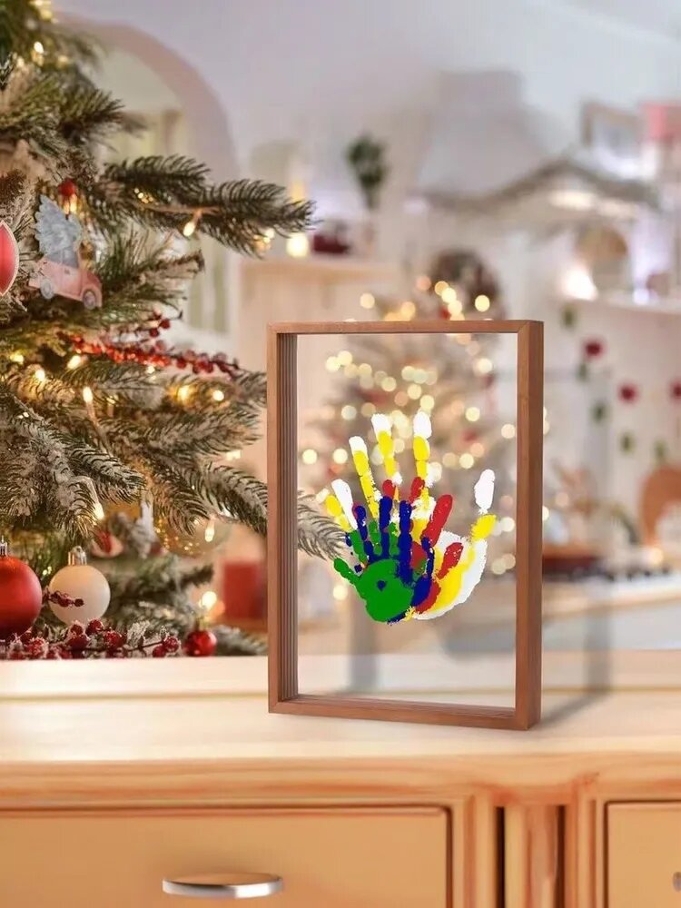 Набор для создания 3D слепков ладошки и стопы малыша Счастливые моменты - Комплект для памятных отпечатков рук и ног ребенка с рамкой