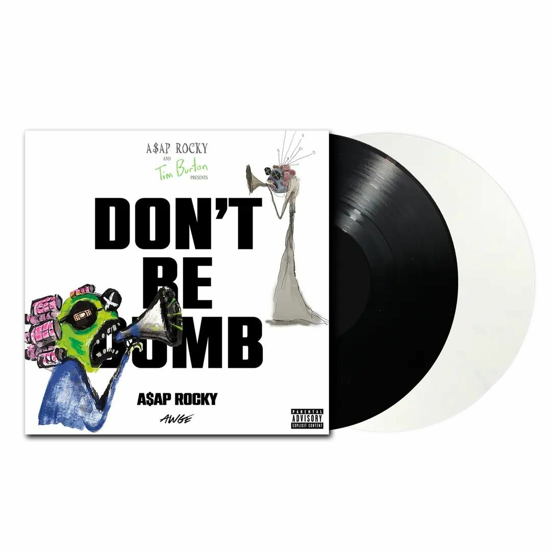 ASAP - Rocky Don't Be Dumb (2026)/2xLP/Обложка - GR1M разработанная Tim Burton - Черный и Белый/Виниловая пластинка