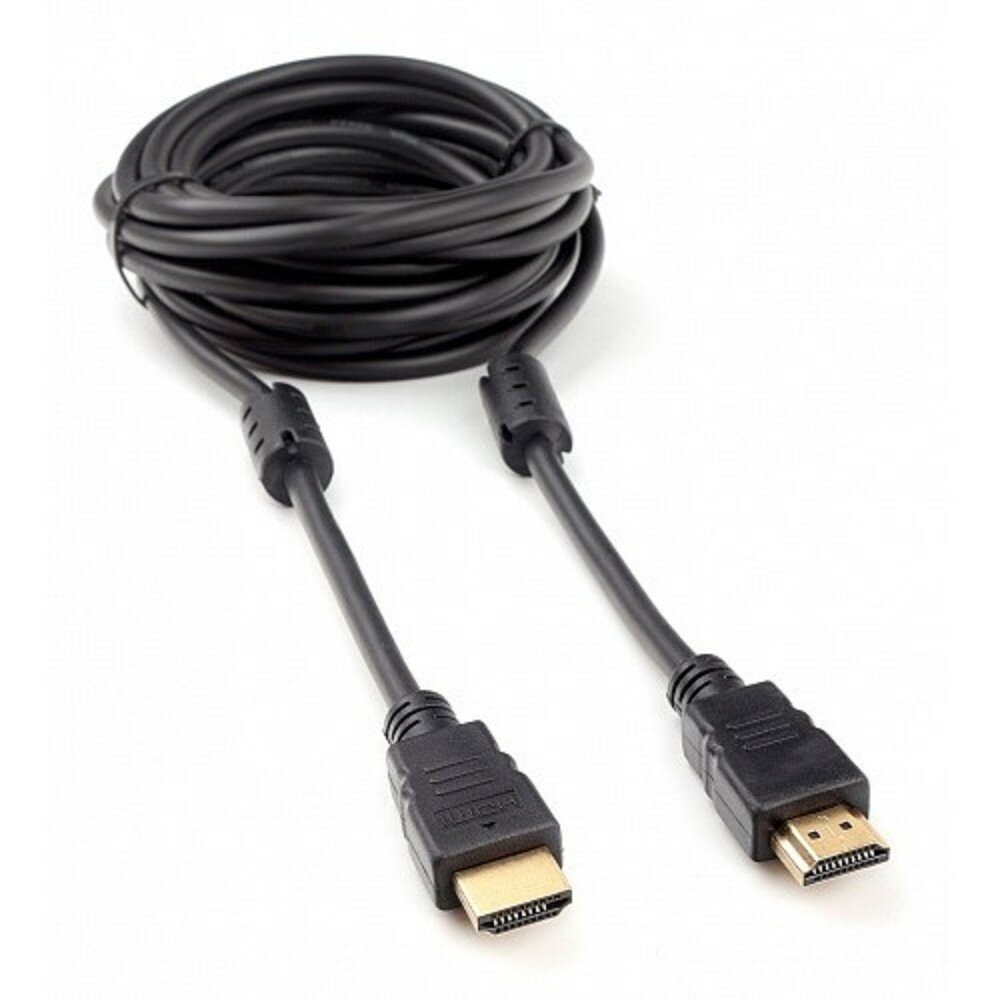 Cablexpert Кабель HDMI 19M 19M, v2.0, медь, позол. контакты, экран, 2 фер. кольца, 4,5м, черный, пакет CCF2-HDMI4-15