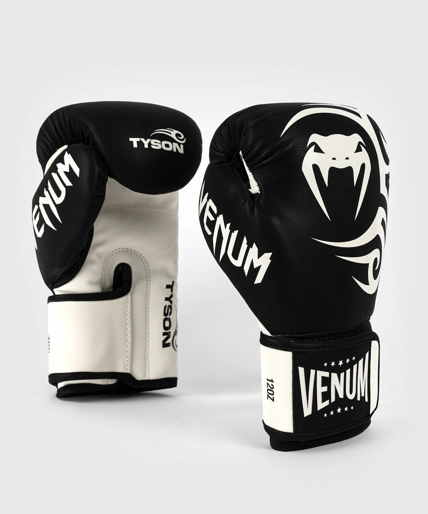 Боксерские перчатки тренировочные Venum Mike Tyson - Deep Black/Optical White (14 oz)
