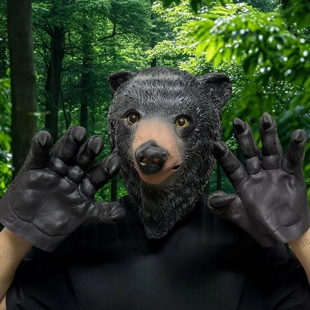 Маска черного медведя + когти черного медведя