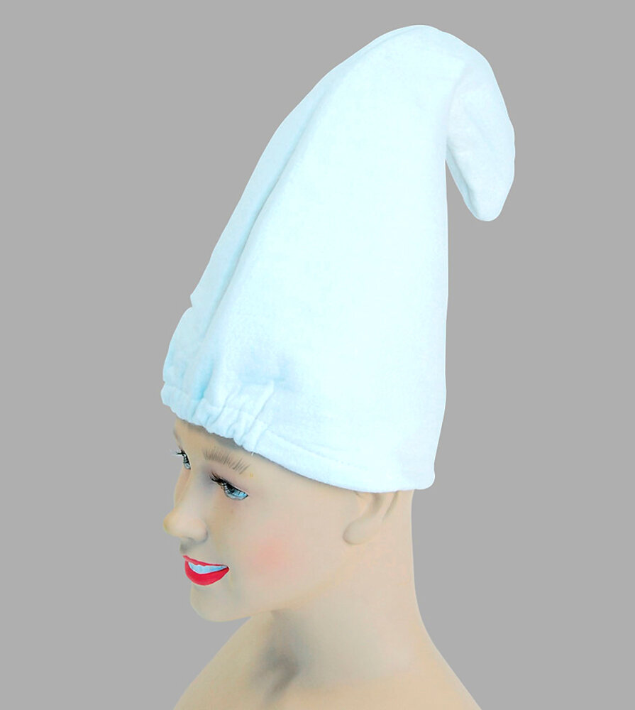 Шапка Гнома высокая белая (колпак) Теллушамар, полиэстер, размер 56