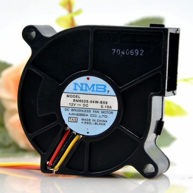 NMB 12V 0.18A / 0.32A BM6025-04W-B59 6 см вентилятор центробежный турбинный вентилятор 6025
