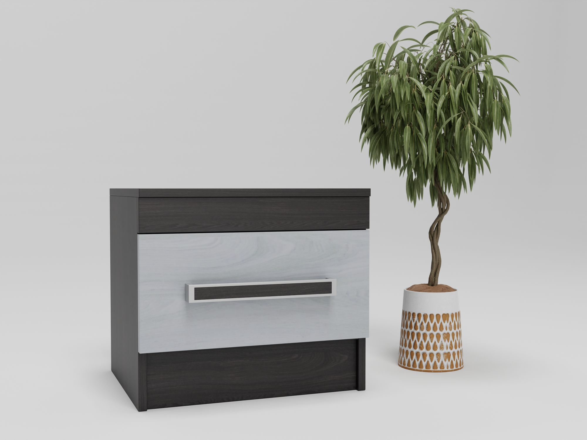 Тумба прикроватная NORD мебель "Домино", дуб анкор темный/дуб анкор светлый, 1 ящик