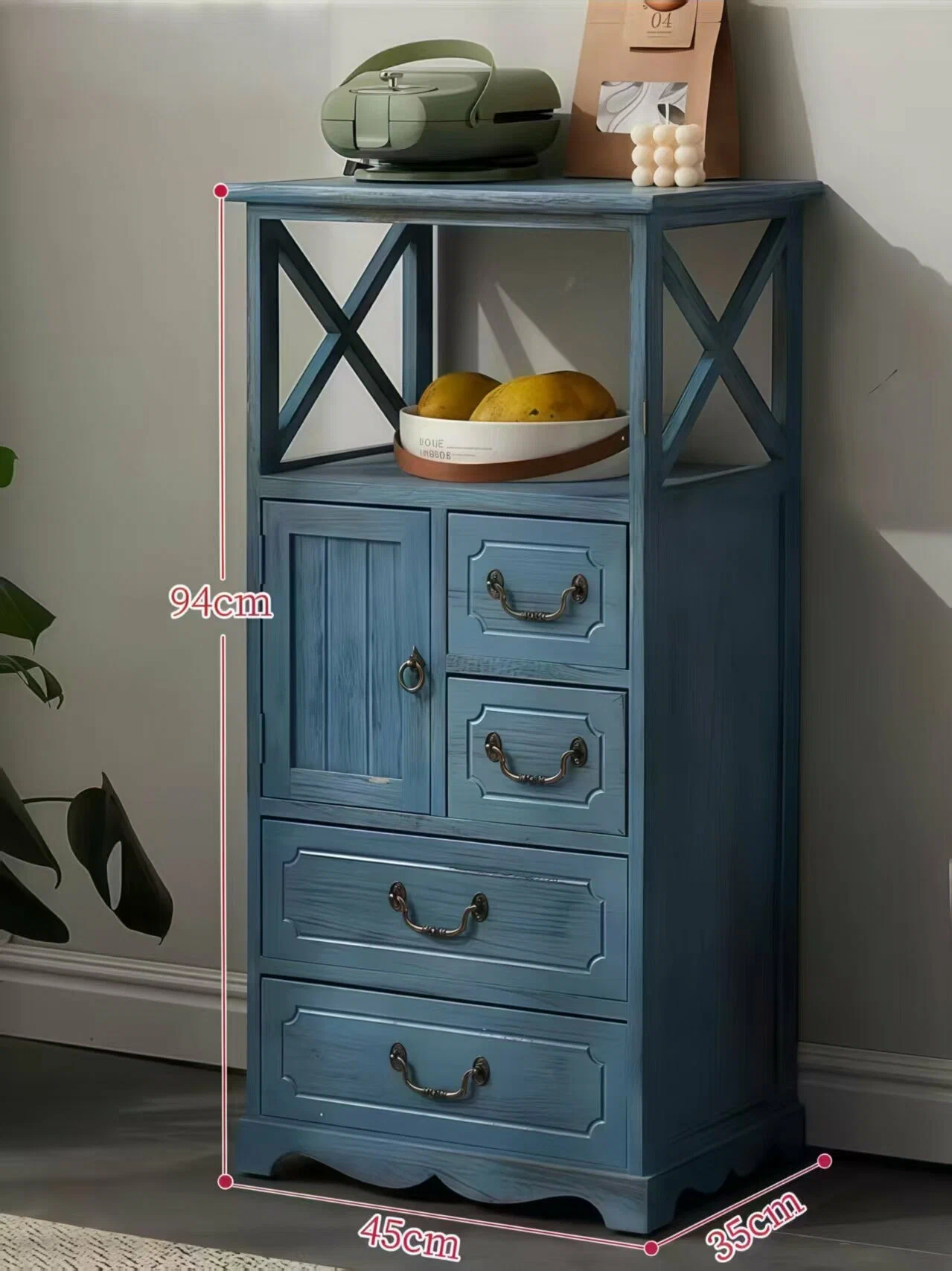 Комод из цельного дерева, простое хранение в стиле ретро, многослойный