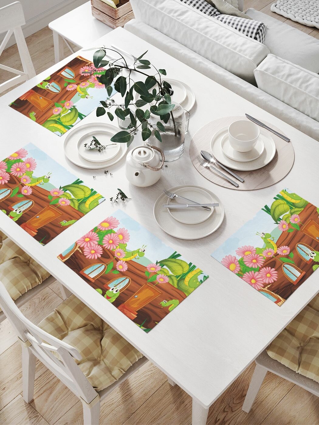 Салфетки на стол сервировочные прямоугольные "Детский домик", 32x46, JoyArty