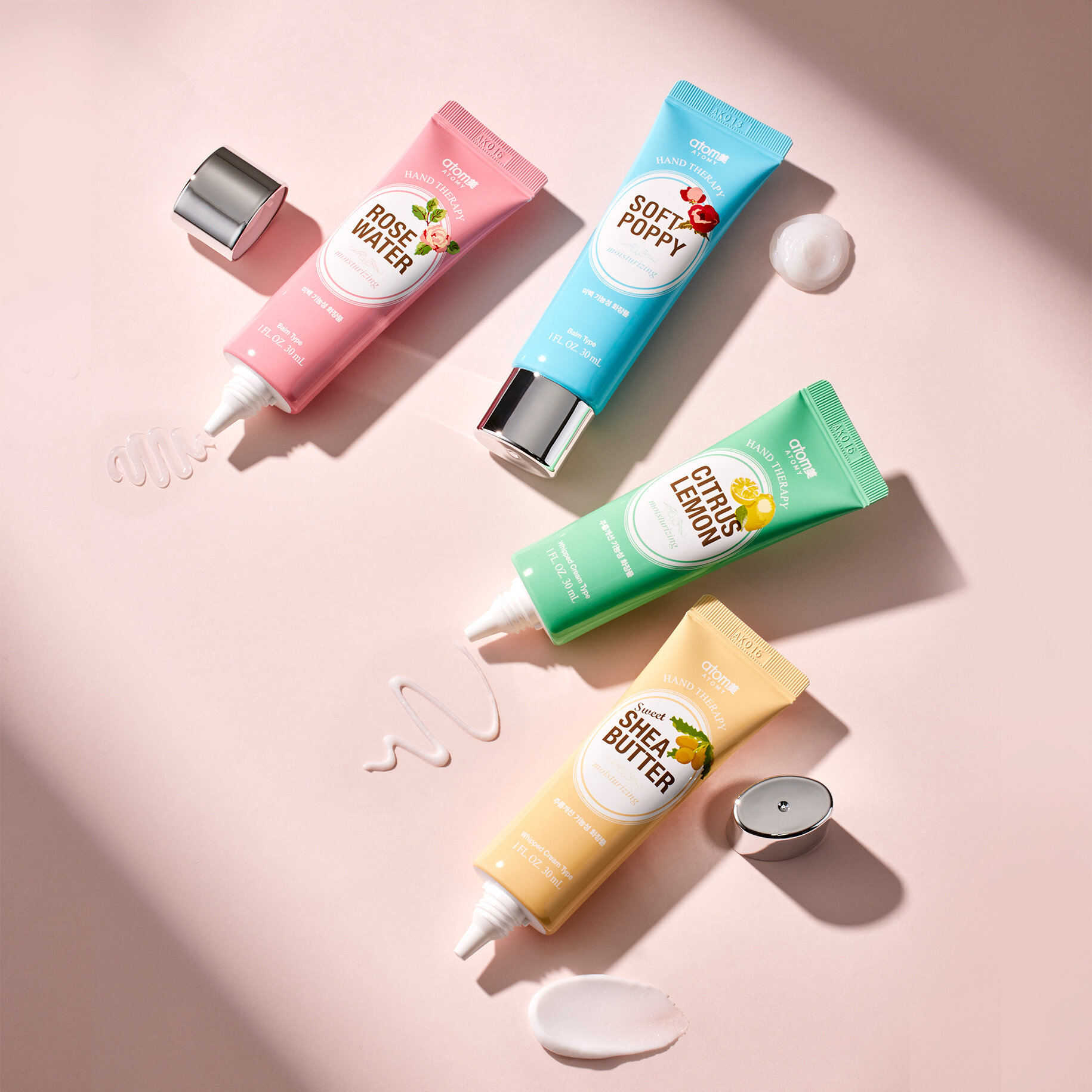 Набор кремов для рук из 4 шт. по 30 мл. Атоми/Atomy, Терапия для рук, Корея