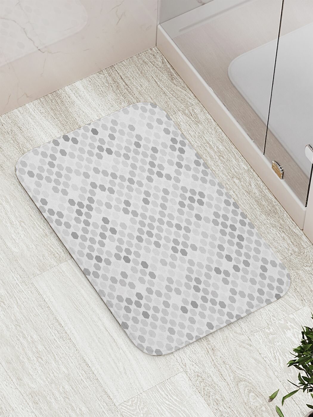 Коврик для ванной комнаты, туалета "Появление кругов" противоскользящий, 52х77 см, JoyArty