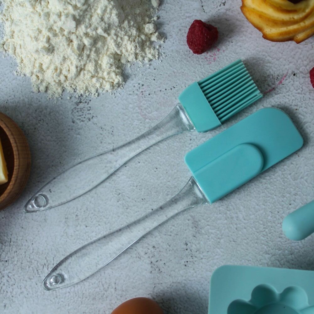 Набор для выпечки 2 предмета: кисть, лопатка кулинарные силиконовые
