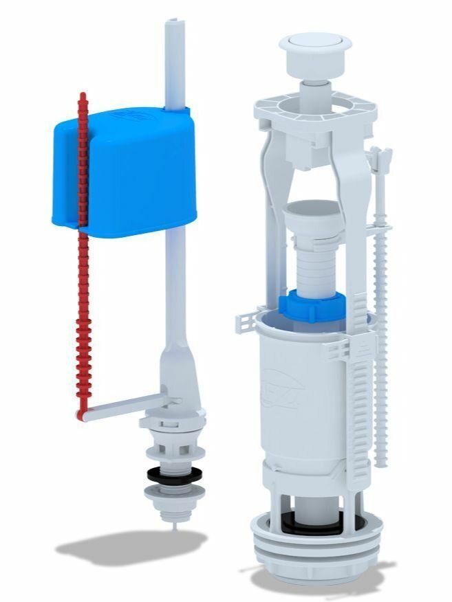 Набор с нижней подводкой для бачка унитаза АНИ пласт WC6550 G 1/2", с пластиковым штуцером кнопка белая эконом