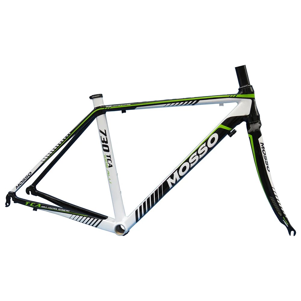 Рама для шоссейного велосипеда MOSSO 730TCA 700C 53 см, Black White Green