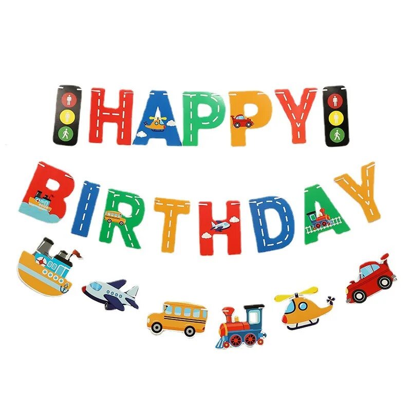 Баннер на день рождения с светофором и строительной тематикой — автомобильный экскаватор с днем рождения, овсянка с буквами для украшения вечеринки для мальчиков