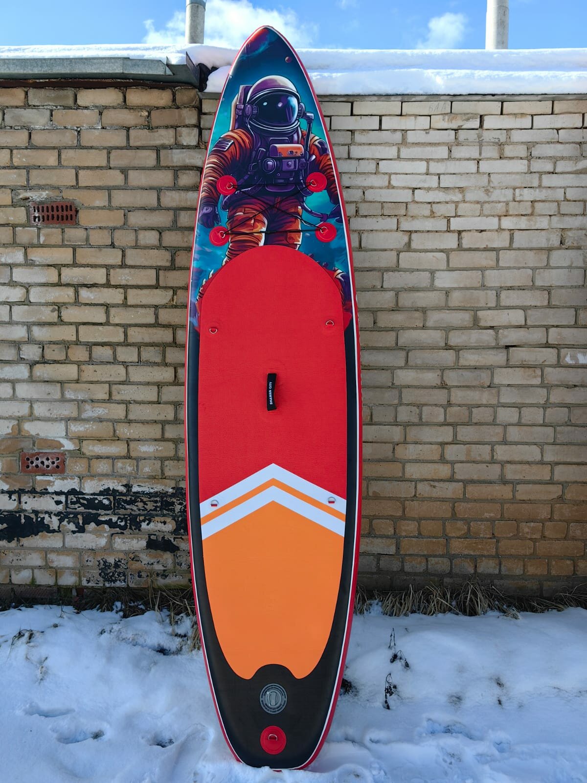 Сапборд SUP-доска с двойным веслом Тайга SHAMAN City Космонавт 11 2 слоя, большой и широкий 335*84*15 см