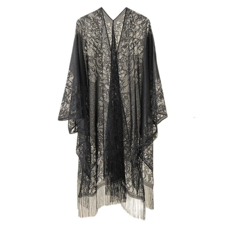 Кружевной болеро-накидка для пляжа, Черный