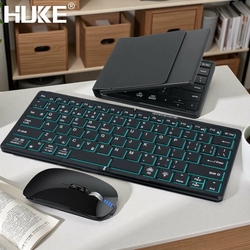 Мини-складной беспроводной клавиатура для Xiaomi/Huawei с интерфейсом Type-C, 78 клавиш, 7-цветная подсветка, бесшовная