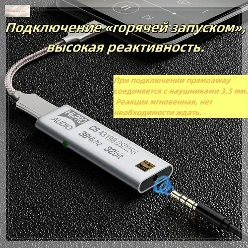 Переходник для наушников c ЦАП TM8 DAC CS-PRO Type-C на 3.5мм