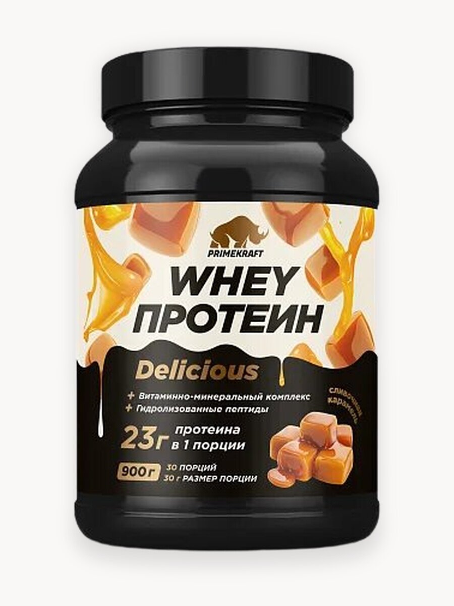 Протеин PRIMEKRAFT "Whey Delicious", со вкусом сливочной карамели, 900г