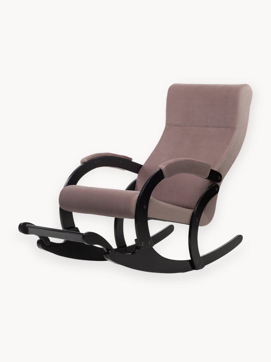 Кресло-качалка мягкое с подножкой для отдыха дома в гостиную (Марсель, Светло-коричневый)