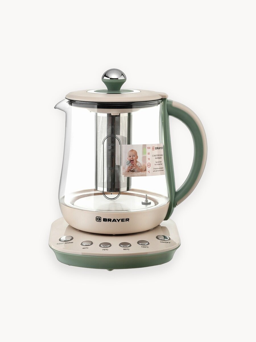 Чайник электрический BRAYER BR1015, 2200 Вт, 1,5 л, с поддержанием температуры