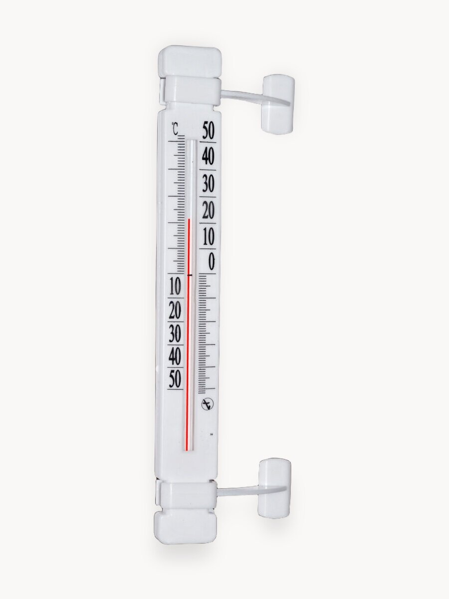 Уличный оконный безртутный термометр ТБ-223 от -50 до +50 "WantMall" 21х2 см на липучке