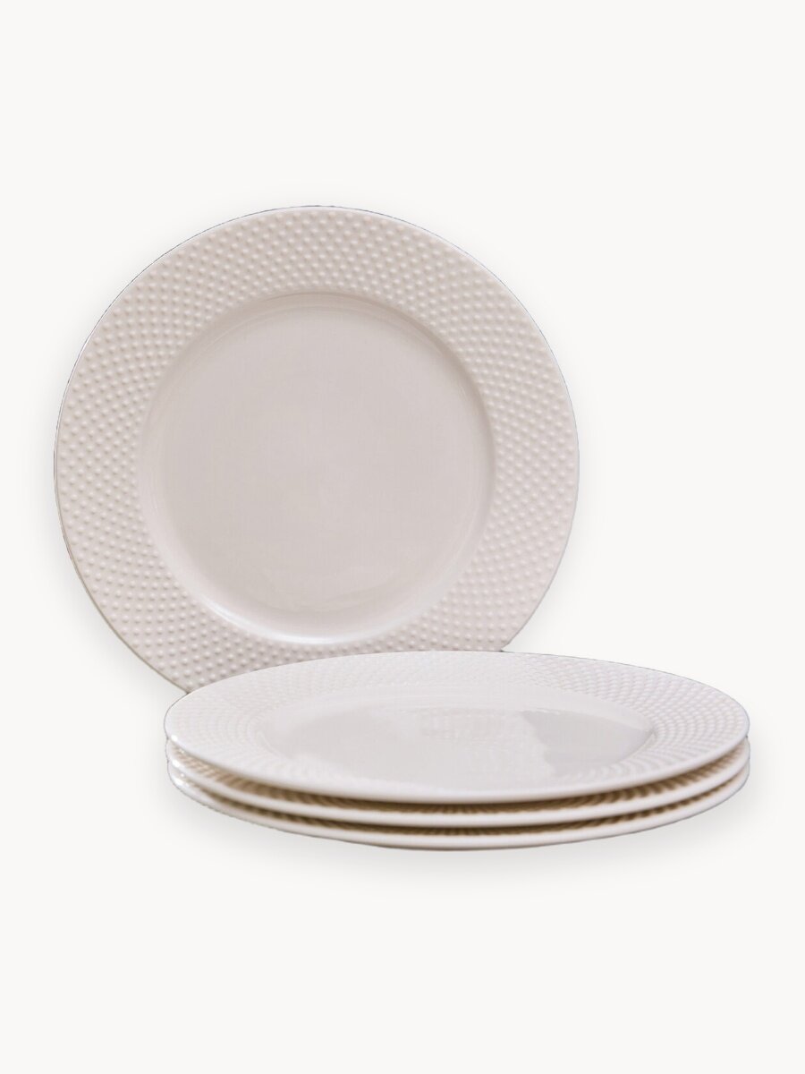 Набор тарелок Unifico Alessandra из костяного фарфора 4 шт. 20 см.