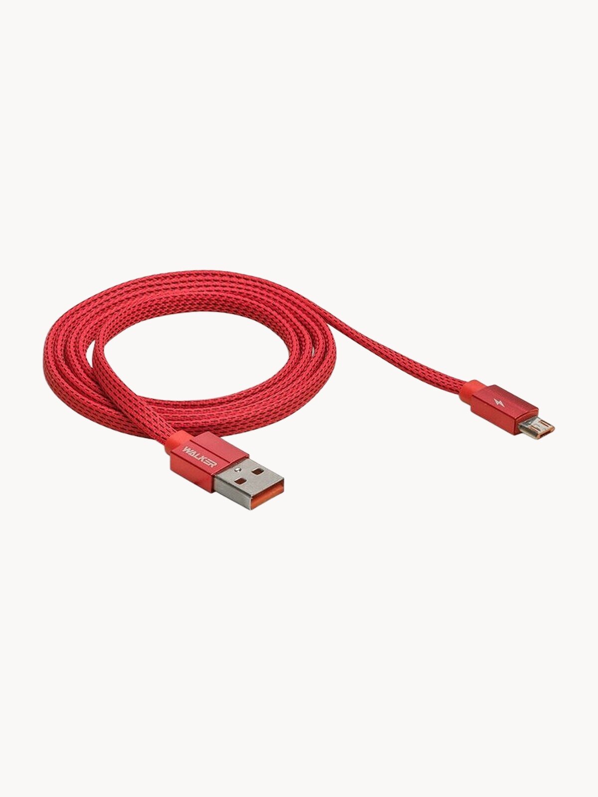 Кабель USB-Micro с быстрым зарядом, WALКЕR C735, 3.1А, 1 м, силиконовая оплетка, кабель, шнур usb для телефона, планшета, baseus, переходник, красный