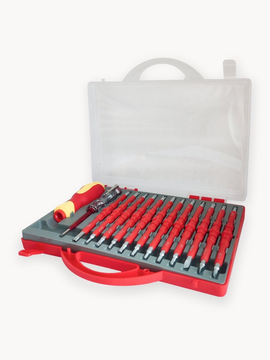 Набор диэлектрических изолированных отверток с индикатором 26 предметов, прецизионные съемные