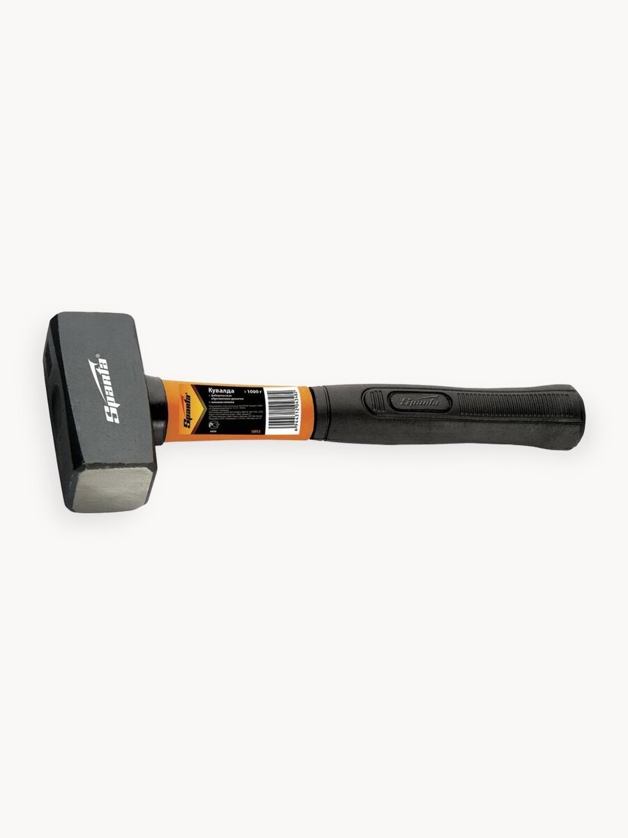 Кувалда SPARTA 1000 г, фибергласовая обрезиненная рукоятка 10913