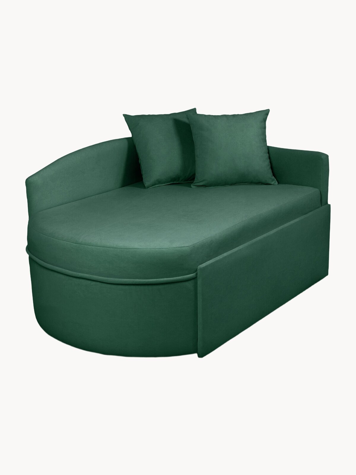 Диван кровать , Кушетка односпальная , Механизм выкатной , Цвет: Зеленый , угол универсальный,123*75*57